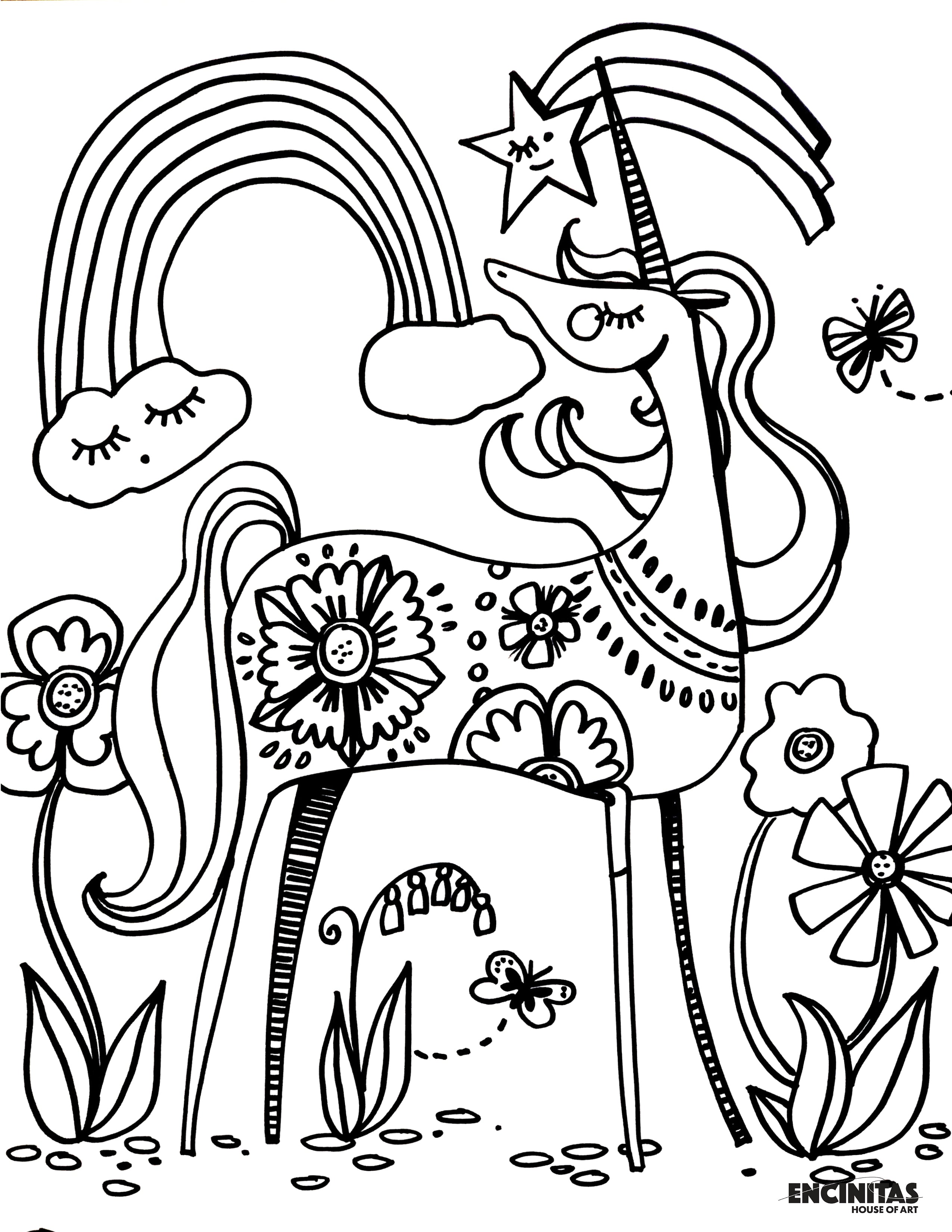 free coloring pages of a unicorn