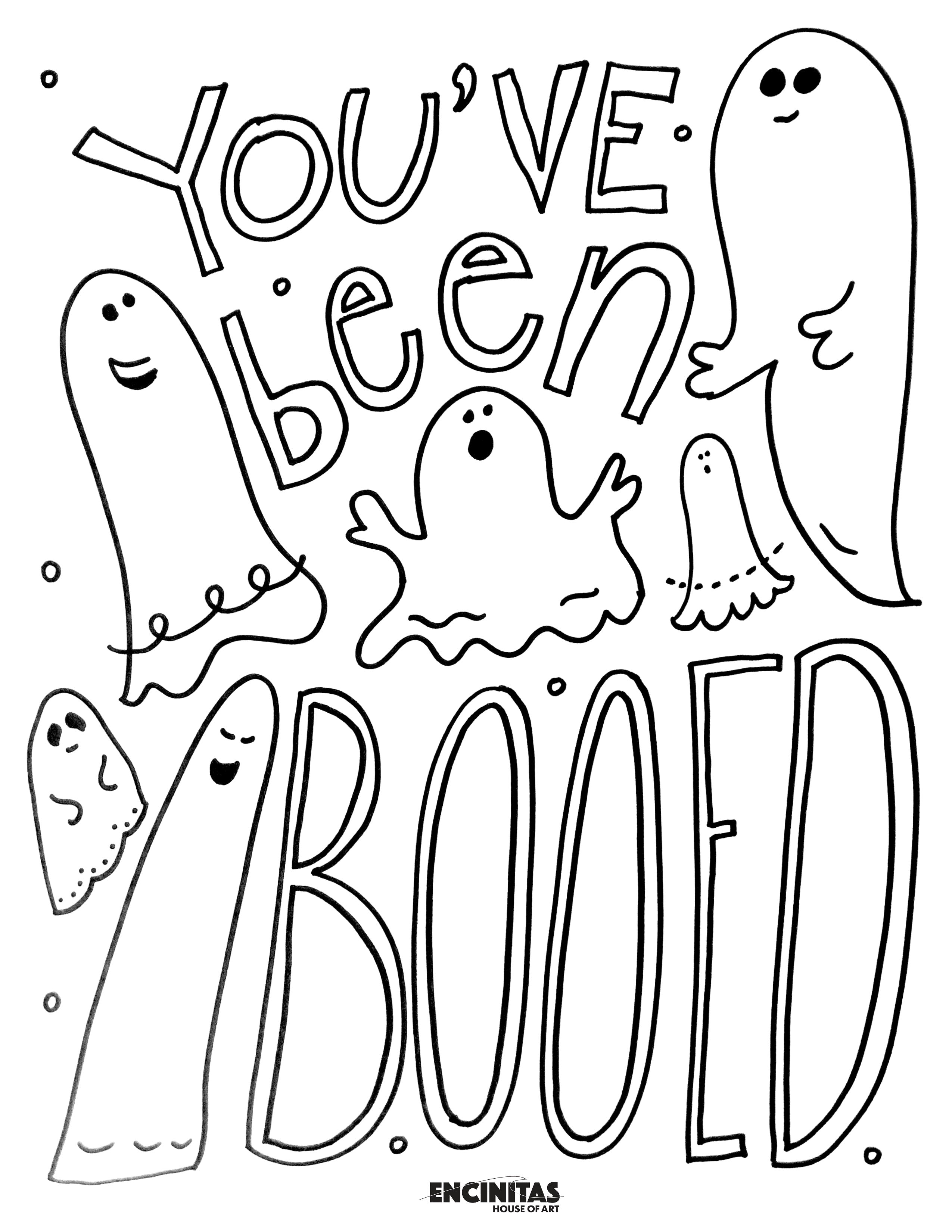 You've Been Booed 2 Coloring Page – Encinitas House of Art