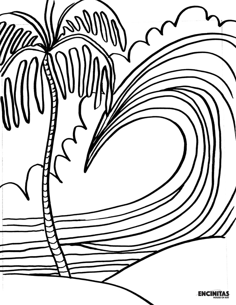 Rainbow Wave Coloring Page – Encinitas House of Art