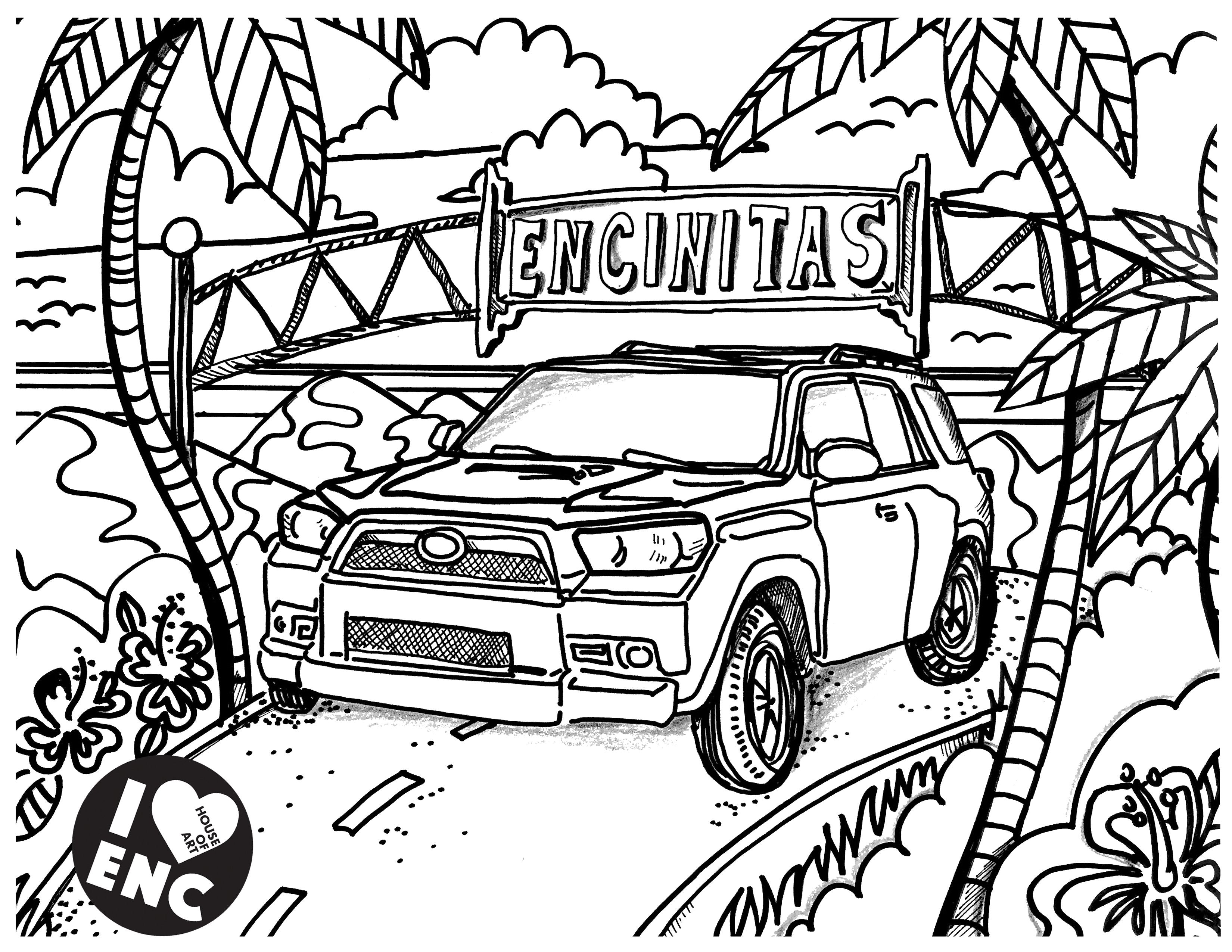 Encinitas Sign Coloring Page – Encinitas House of Art