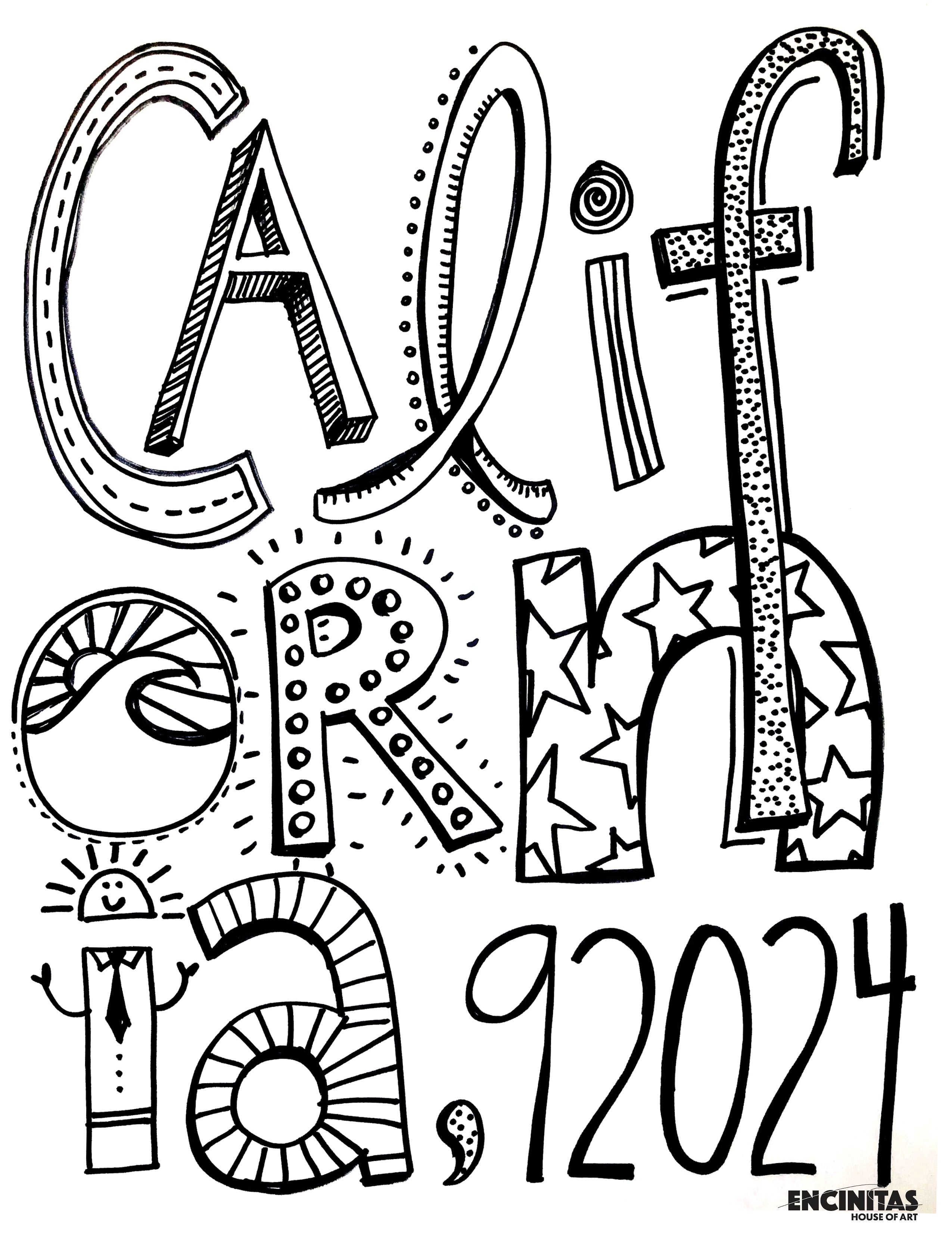 California 92024 Coloring Page – Encinitas House of Art