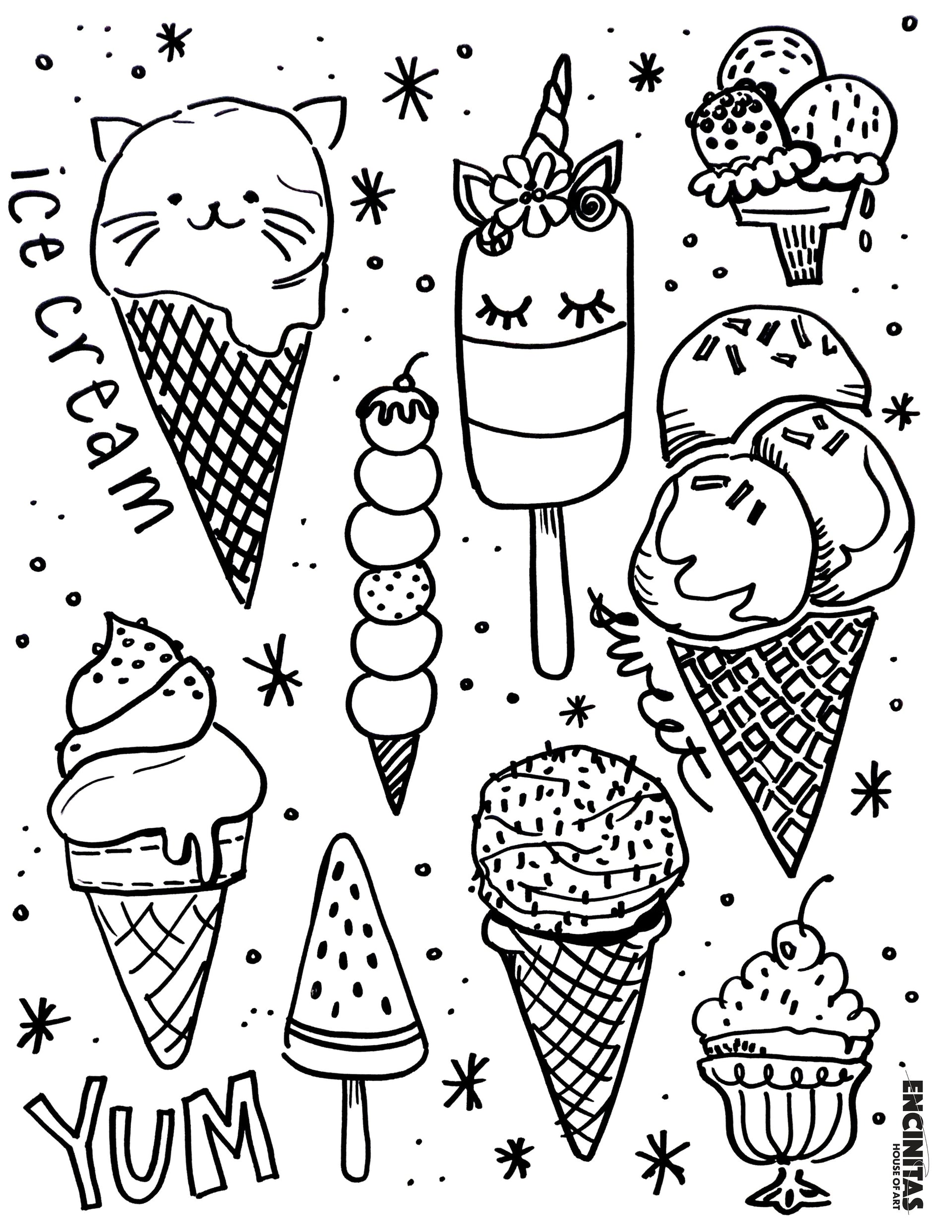 coloring pages of ice cream cones